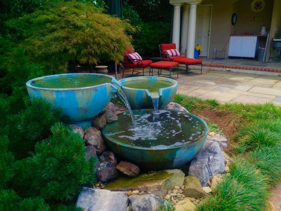 Efficient Garden Feature -- Cascading Cement Water Fountains ...
